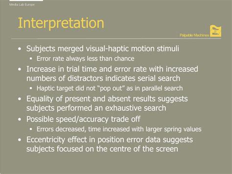 Ppt Cross Modal Perception Of Motion Based Visual Haptic Stimuli Powerpoint Presentation Id