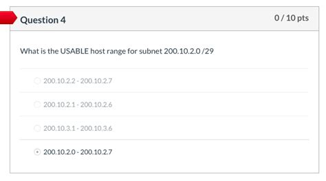 Solved Question 4 0 10 Pts What Is The USABLE Host Range Chegg Com