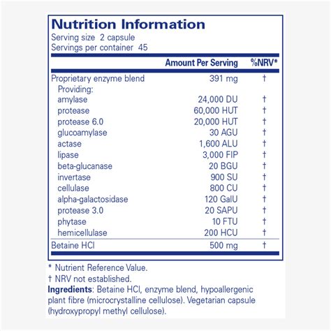 Pure Encapsulations Digestive Enzymes Ultra With Betaine Hcl Healf