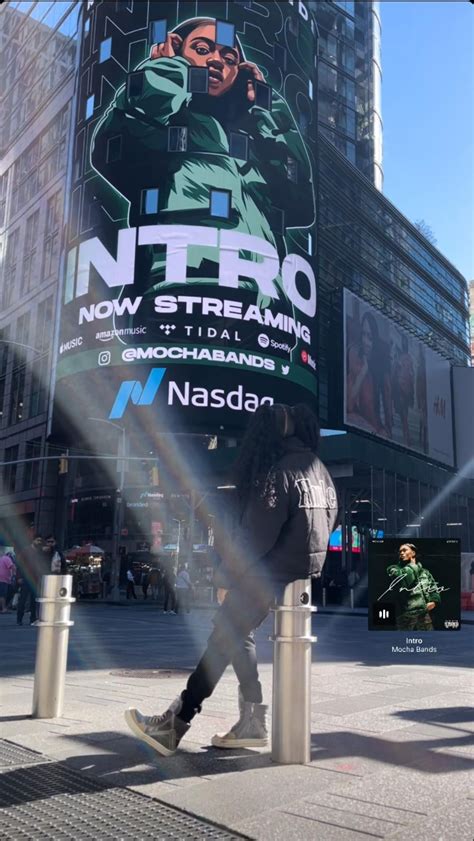 mocha via ig stories at nyc with her intro billboard ted by the fans