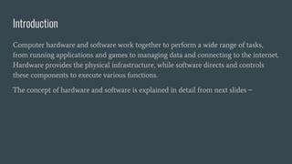 COMPUTER HARDWARE AND SOFTWARE Pptx Operating Systems Computer Software And Applications