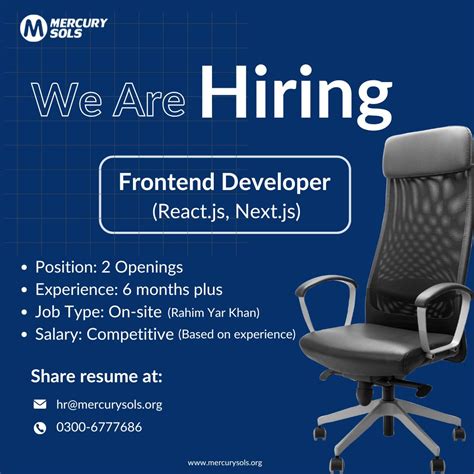 Hiring Frontenddeveloper Reactjs Nextjs Techjobs Developerjobs Mercury Sols