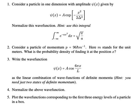 Answered 1 Consider A Particle In One Dimension Bartleby