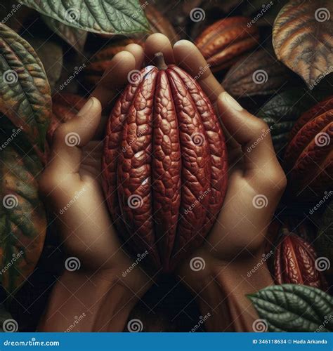 A Mature Cocoa Bean Discovered In The Rain Forest Of An Indonesian Island Royalty Free Stock
