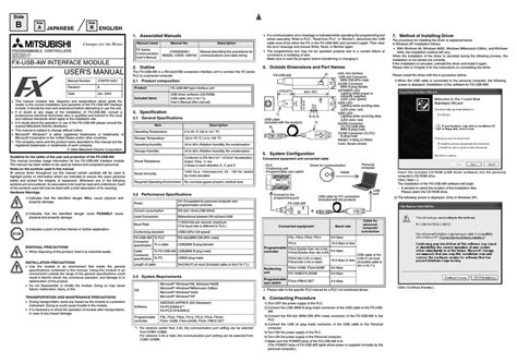 MITSUBISHI ELECTRIC FX USB AW USER MANUAL Pdf Download ManualsLib