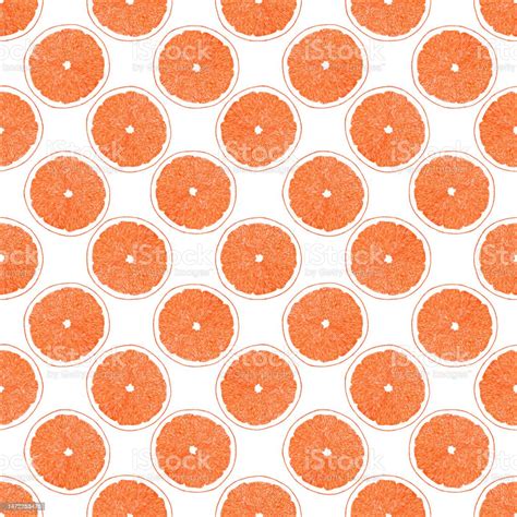 손으로 그린 수채화 오렌지 슬라이스는 흰색 배경에 매끄러운 패턴입니다 스크랩북 엽서 섬유 직물 배경 주제에 대한 스톡 벡터 아트 및 기타 이미지 Istock