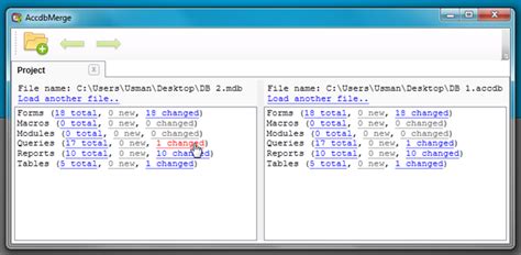 Compare MS Access Databases Find Differences Merge Objects AccdbMerge