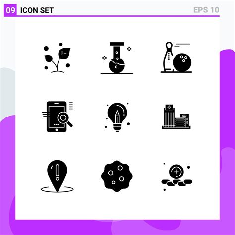 Group Of 9 Solid Glyphs Signs And Symbols For Configuration Optimize Ball Mobile Strike Editable