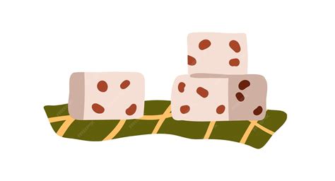 터키 기쁨 Lokum 전통적인 사탕 달콤한 각설탕 견과류와 과일 조각을 넣은 동양 과자 동부 디저트 과자 평면 벡터