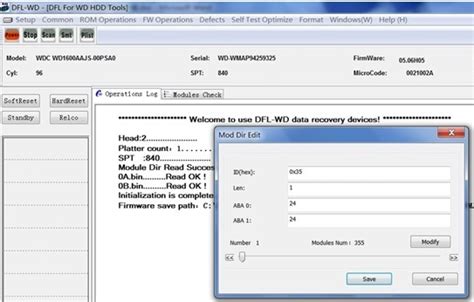 WD HDD Firmware Repair Tool WD HDD Directory Module Editing Dolphin Data Lab