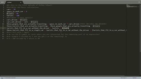 Python School 1st Episode Variables And Basic Calculations Youtube