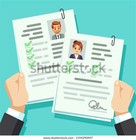 Male Vs Female Cv Resume Vector Stock Vector Royalty Free 1194290947 Shutterstock