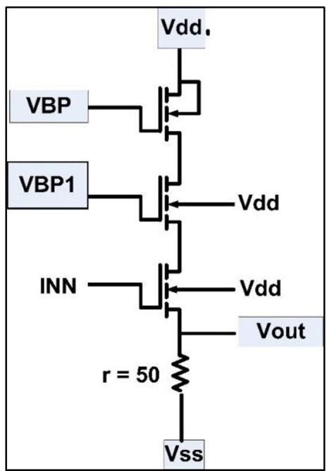 schematic diagram of cascode current source the