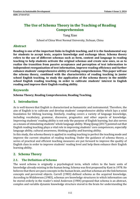 Pdf The Use Of Schema Theory In The Teaching Of Reading Comprehension