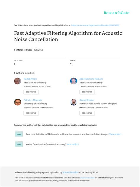 38fast Adaptive Filtering Algorithm For Acoustic Noise Arezki 2012