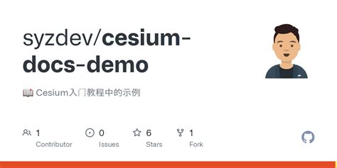 GitHub syzdev cesium docs demo Cesium入门教程中的示例