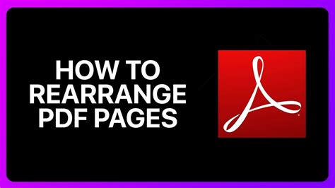 How To Rearrange Pdf Pages In Adobe Acrobat Reader Tutorial YouTube