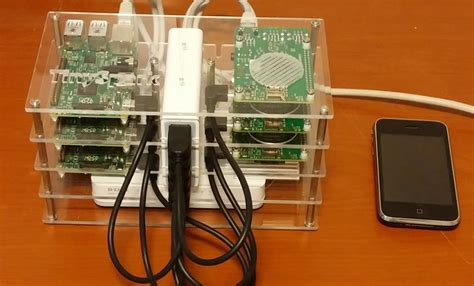custom case makes a 6 piece raspberry pi cluster make