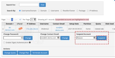 How To Suspend A CPanel Account KnownHost