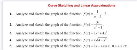 Solved Curve Sketching And Linear Approximations 1 1