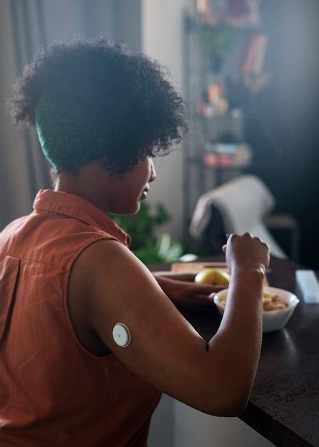 Free Photo Close Up On Glucose Patch Sensor