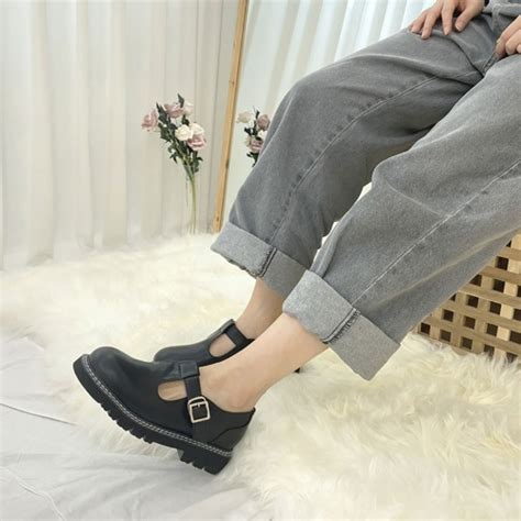 통굽 여성 메리제인 로퍼 단화 슈즈 구두 35cm