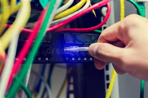 Utp Cabling And Computer Network Device Stock Image Image Of Communication Hand 138498171