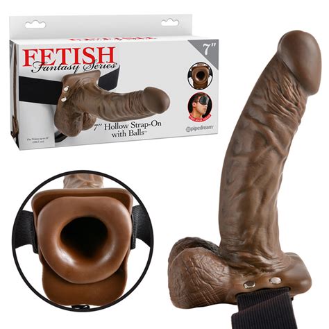 Ff 7in Hollow Strap On W Balls Br