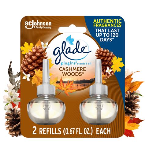 Glade Plugins Scented Oil Infused With Essential Oil Refills Cashmere Woods Count Walmart Com