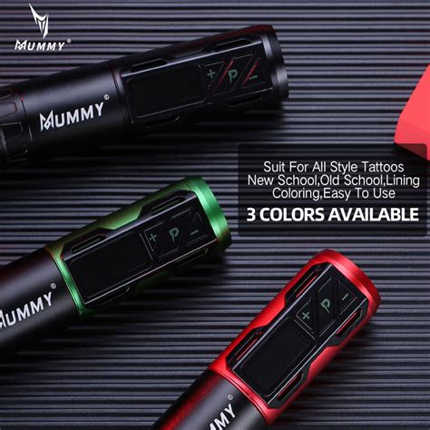 미라 무선 문신 기계 펜 고용량 배터리 로타리 모터 문신 총 휴대용 전원 2200mah Led 디지털 디스플레이 귀영나팔