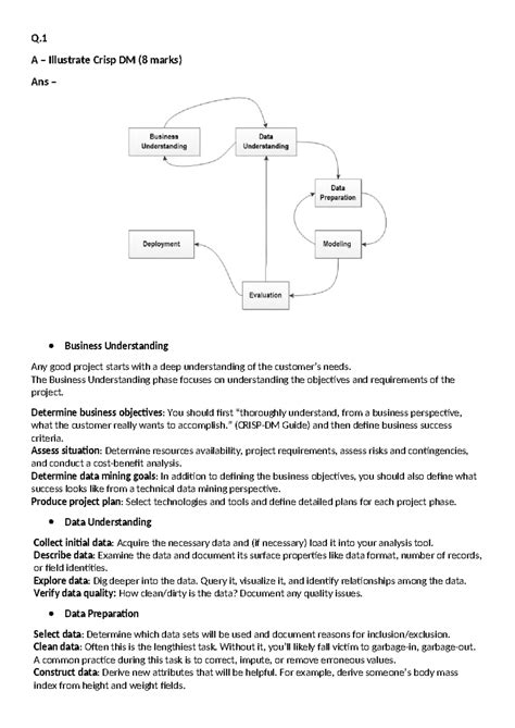 Applied Data Science Answers Q A Illustrate Crisp Dm 8 Marks Ans
