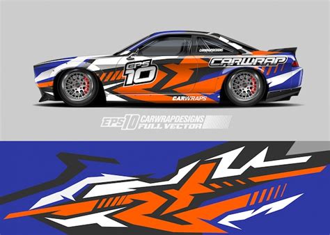 레이스 카 랩 디자인 프리미엄 벡터