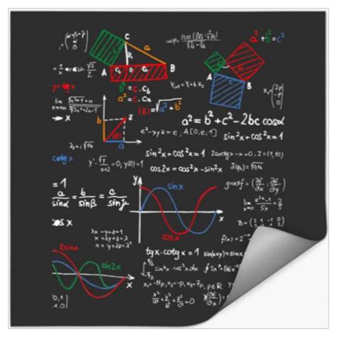 Math Teacher Formulas Cheat Sheet Cool Geek Nerd Stickers Sold By Samwel Sku 27226062 40
