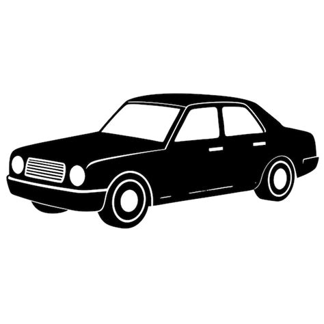 A Car Icon Black Silhouette Vector Art And Illustration Premium Ai