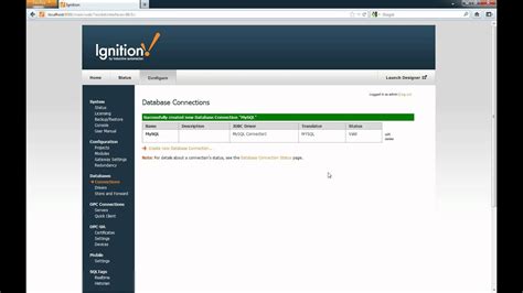 Ignition Configuration Database Connections Youtube