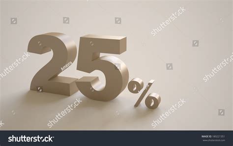 3d Rendering 25 Percent Isolated Background Stock Illustration
