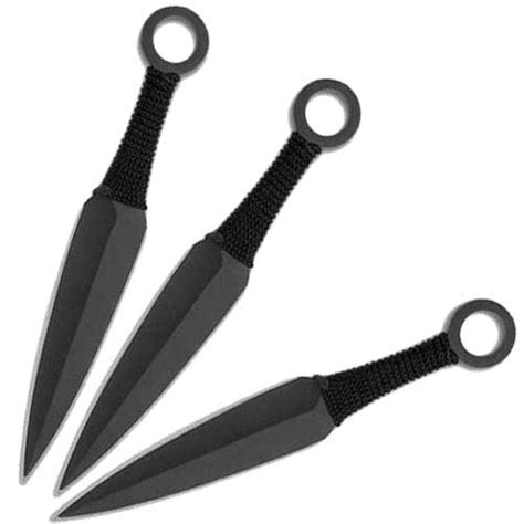Ninja 3 Piece Throwing Knife Set 9 Black Throwers Sheath Tk086bk