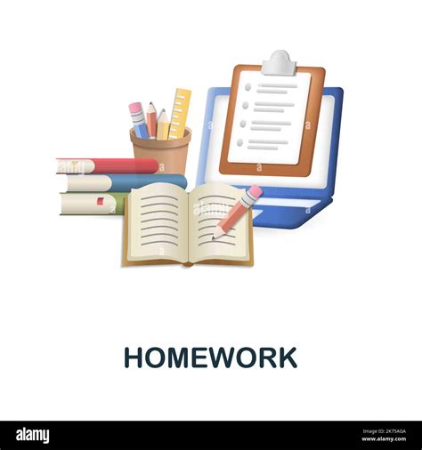 Homework Icon 3d Illustration From Back To School Collection Creative