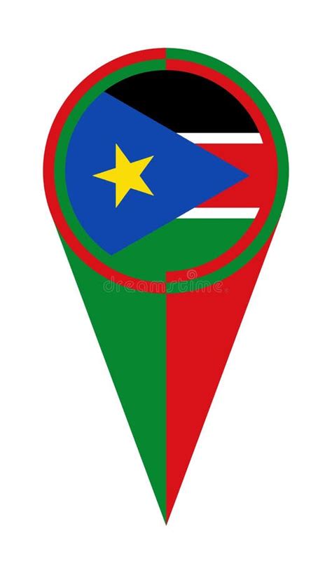South Sudan Map Pointer Location Flag Stock Vector Illustration Of World Sketch 137127516
