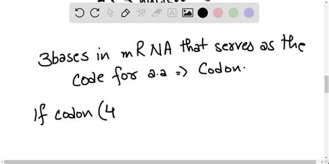 SOLVED If A Codon Consists Of Four Nucleotides How Many Codons Would Be Possible Would This Be