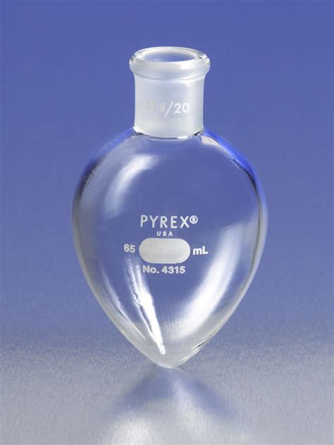4315 50 Pyrex® 50 Ml Pear Shaped Boiling Flask 1420 Standard Taper