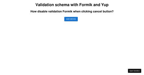 Validation Schema With Formik And Yup Forked Codesandbox