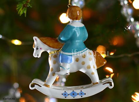 Елочная игрушка Мальчик на лошадке Императорский фарфор Официальный магазин АО «ИФЗ