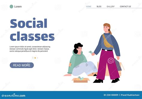 Social Classes And Gap Between Rich And Poor Flat Cartoon Vector