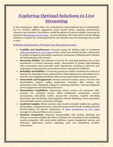 Ppt Exploring Optimal Solutions In Live Streaming Powerpoint