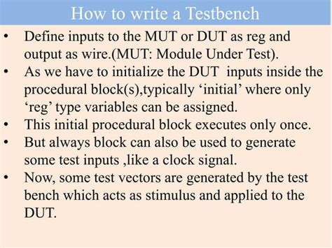 verilog test bench