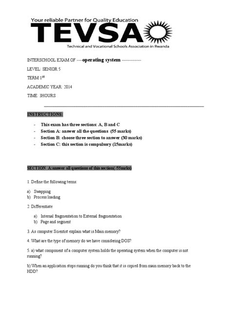 Operating System Section Aanswer All Questions Of This Section