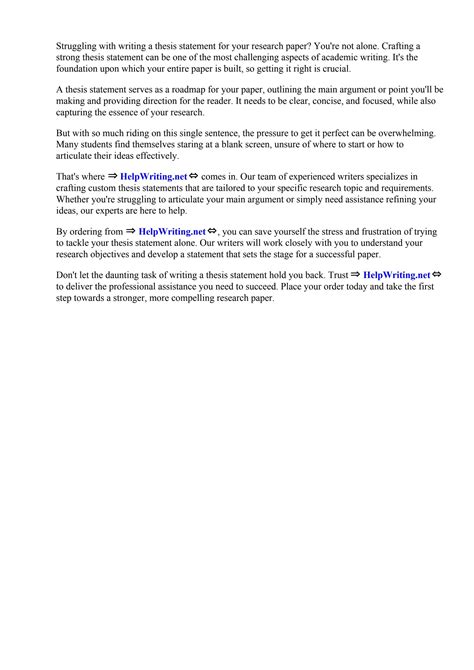 How To Do A Thesis Statement For A Research Paper By Salisbury University Issuu