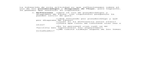 La Intención De Esta Actividad Es Que Reflexionemos Sobre El Uso De Los