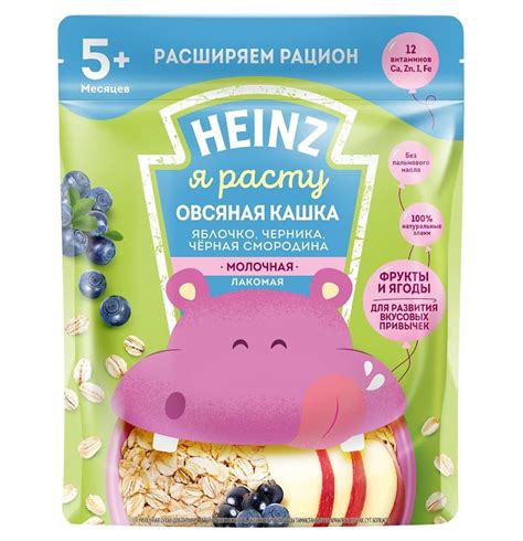 Heinz შვრიის რძიანი ტკბილი ფაფა ვაშლი მოცვი და შავი მოცხარი Veli Store